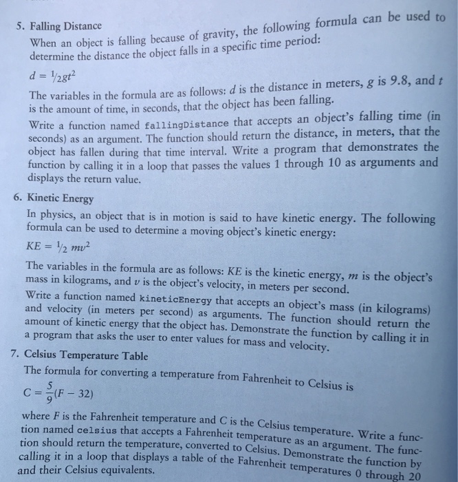 Solved to 5. Falling Distance an object is falling because | Chegg.com