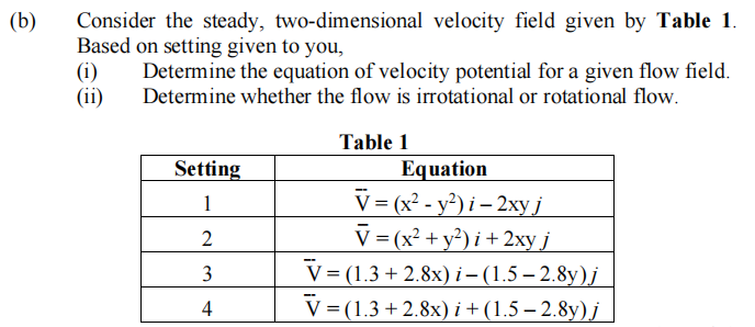 Solved (b) Consider the steady, two-dimensional velocity | Chegg.com