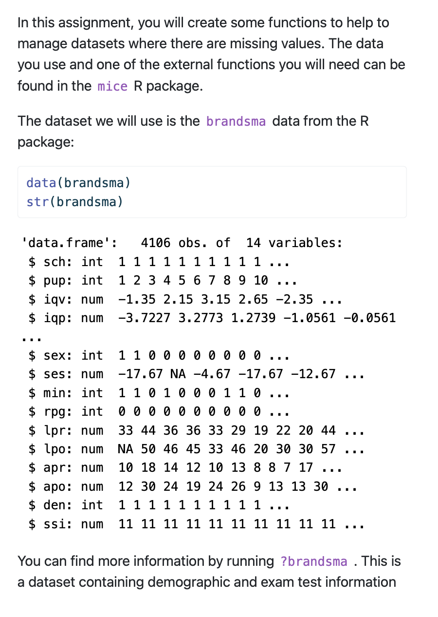 Solved In this assignment, you will create some functions to | Chegg.com