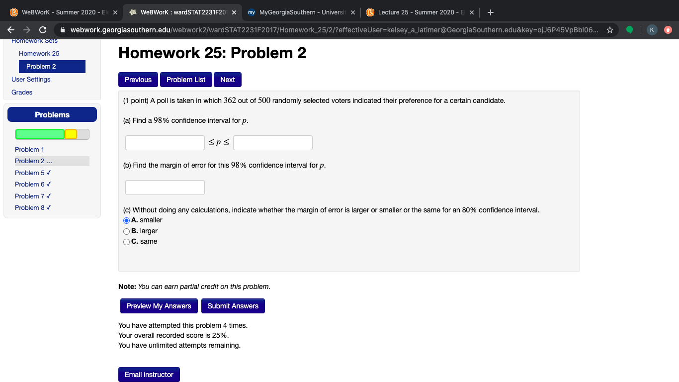Solved B WebWork - Summer 2020 - El WebWork : | Chegg.com