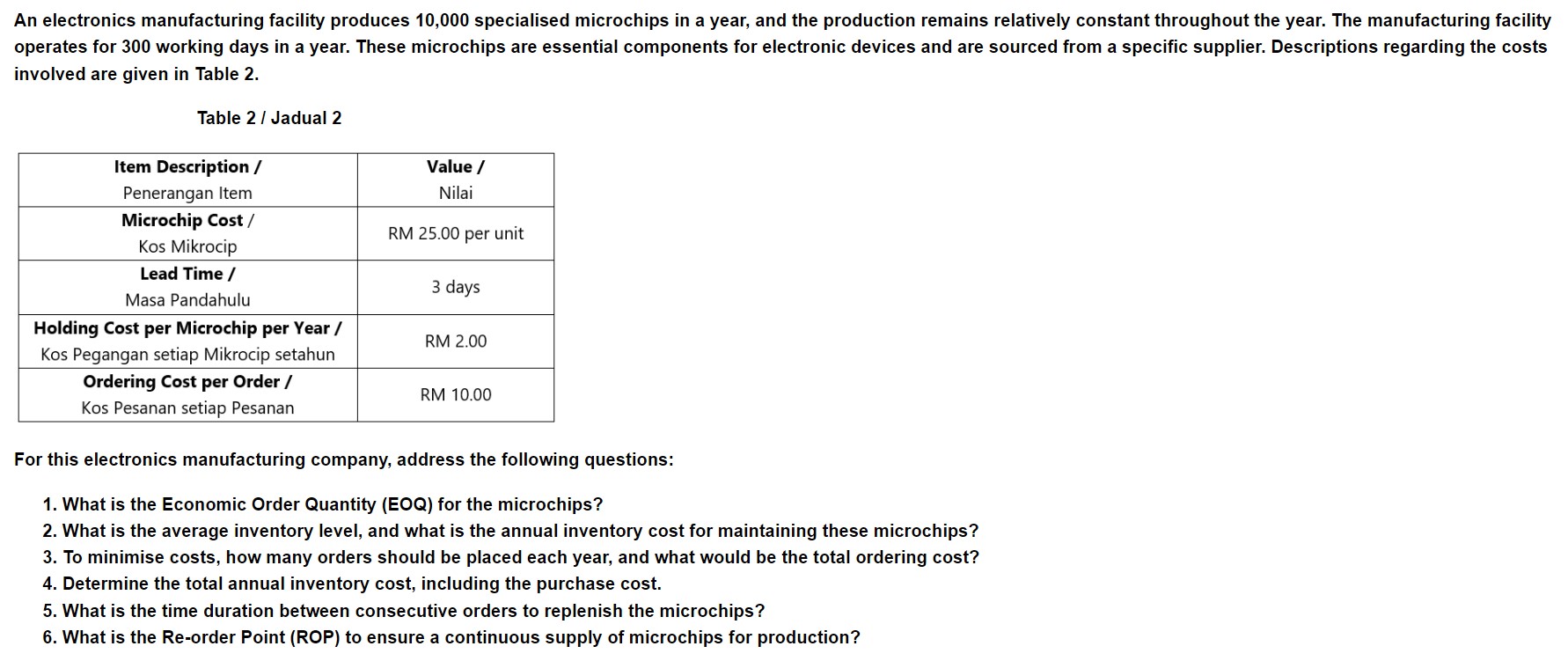 Solved An electronics manufacturing facility produces 10,000 | Chegg.com