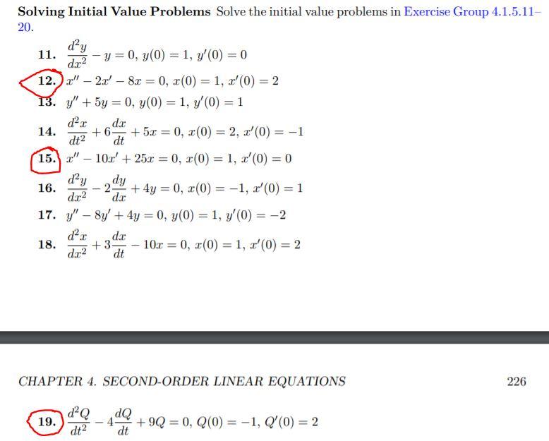 Solved Solving Initial Value Problems Solve the initial | Chegg.com