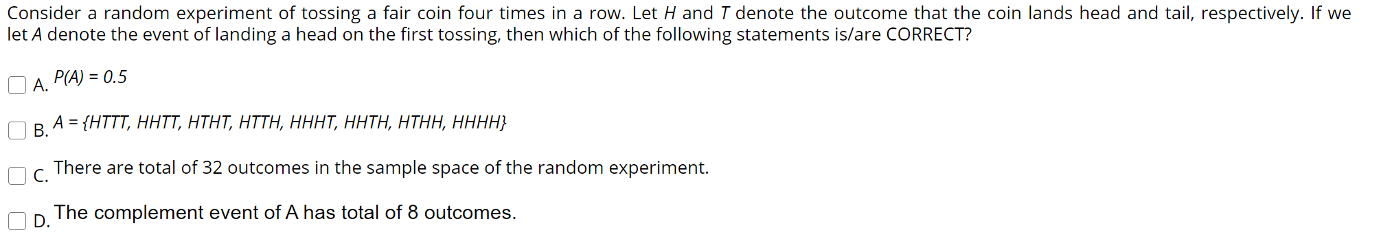 Solved Consider a random experiment of tossing a fair coin | Chegg.com