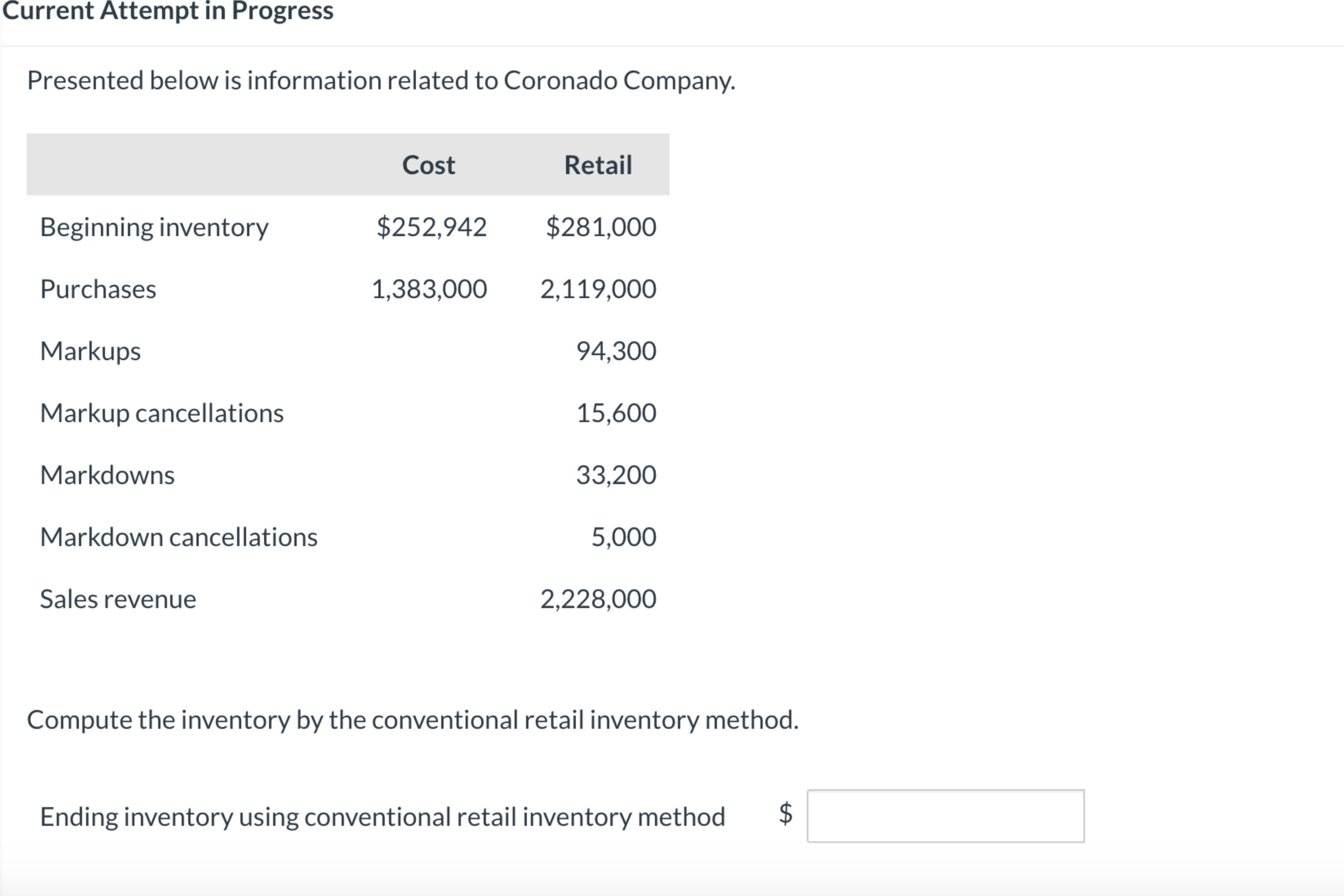 Solved Current Attempt in ProgressPresented below is | Chegg.com