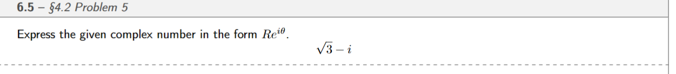 Solved Express the given complex number in the form Reiθ. | Chegg.com