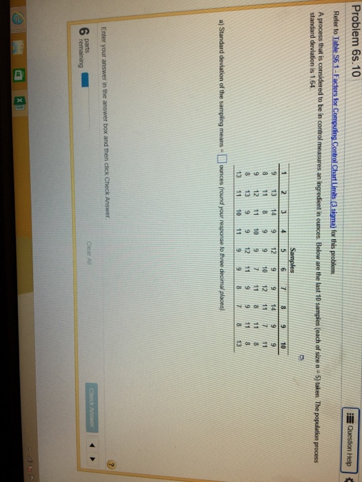 Solved A process that is considered to be in control | Chegg.com