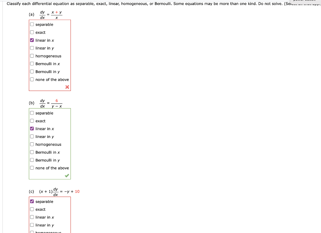 Solved Classify each differential equation as separable, | Chegg.com