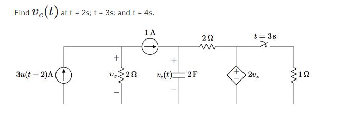 Solved Find vc(t) at t = 2s; t = 3s; and t = 4s. | Chegg.com
