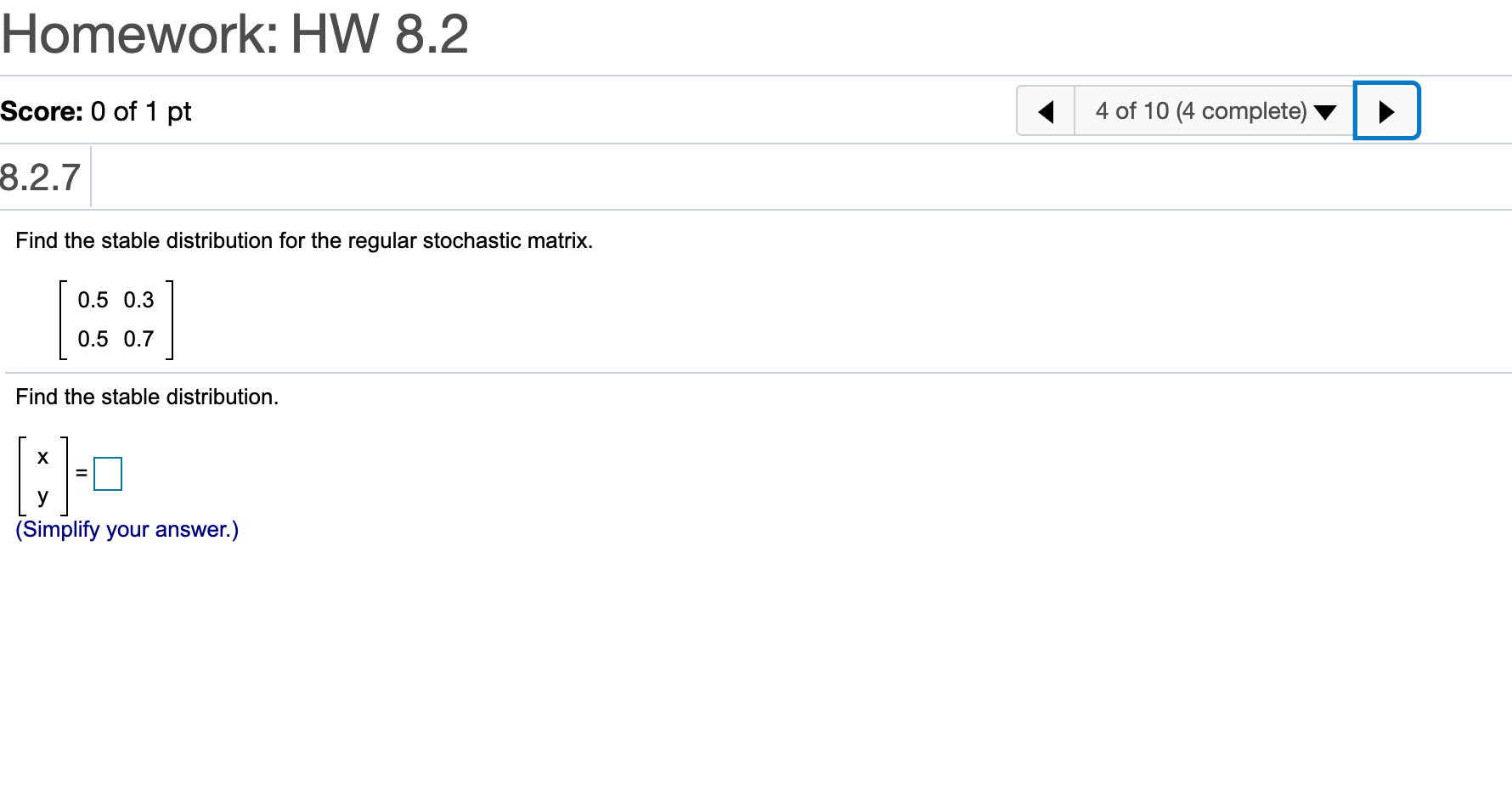Solved Homework Hw 8 2 Score 0 Of 1 Pt 4 Of 10 4