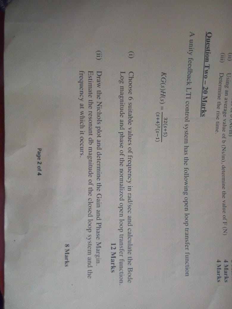 Solved (II) Using an average value of b (Ns/m), determine | Chegg.com