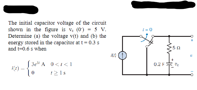 Solved The initial capacitor voltage of the circuit shown in | Chegg.com