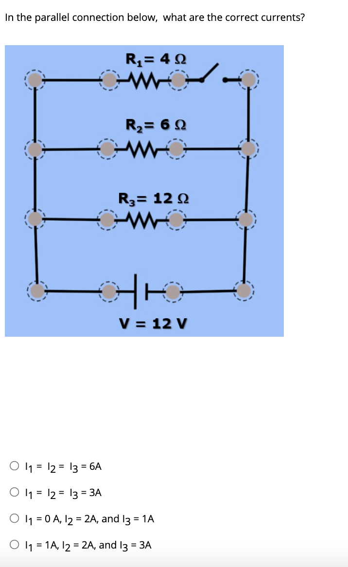 Solved In the parallel connection below, what are the | Chegg.com