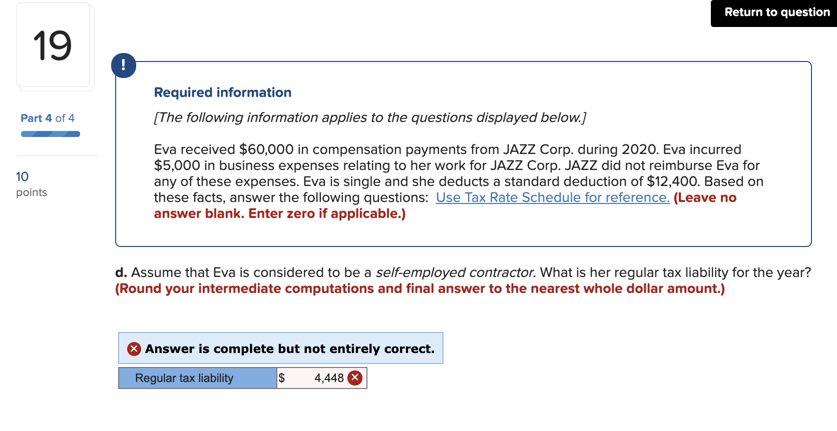 Solved Return to question 19 ! Required information Part 4 | Chegg.com