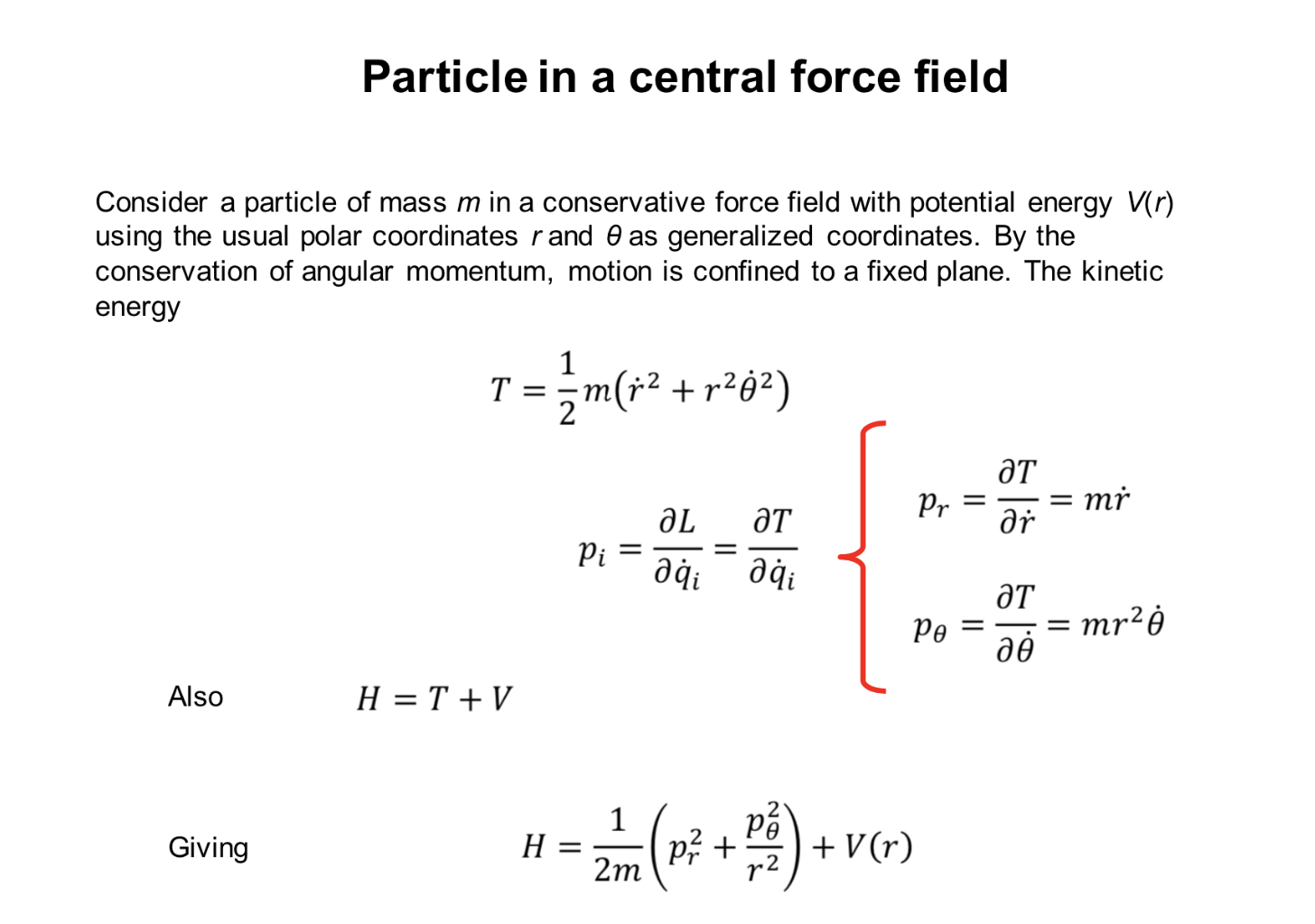 Solved Particle in a central force field Consider a particle | Chegg.com