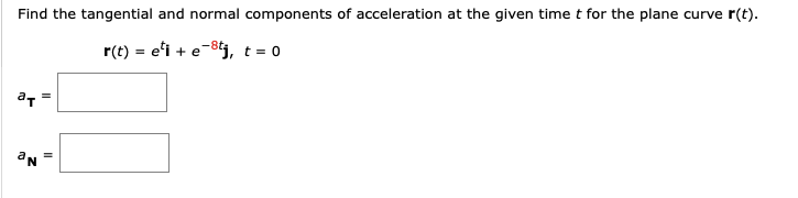 Solved Find the tangential and normal components of | Chegg.com