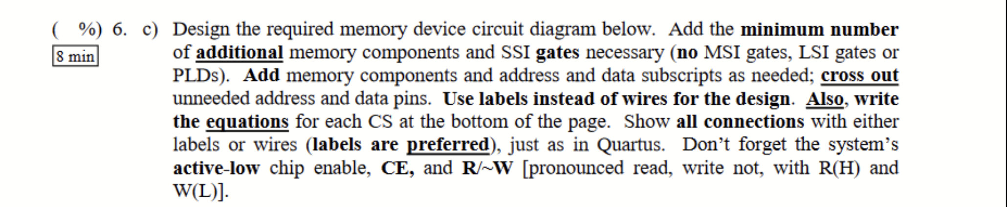 Solved ( %) 6. ﻿c) ﻿Design the required memory device | Chegg.com