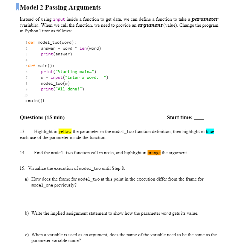 Solved Model 2 Passing Arguments Instead Of Using Input