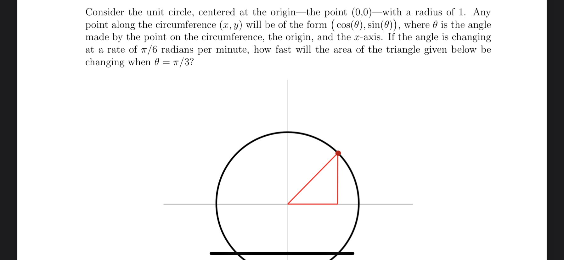 Solved Consider the unit circle, centered at the origin—the | Chegg.com