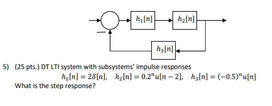Solved hi[n] h2[n] h[n 5) (25 pts.) DT LTI system with | Chegg.com