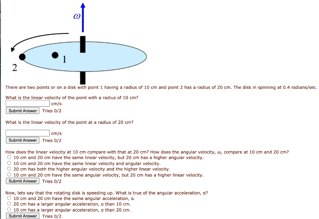 Solved @ 2 There are two points or on a disk with point 1 | Chegg.com