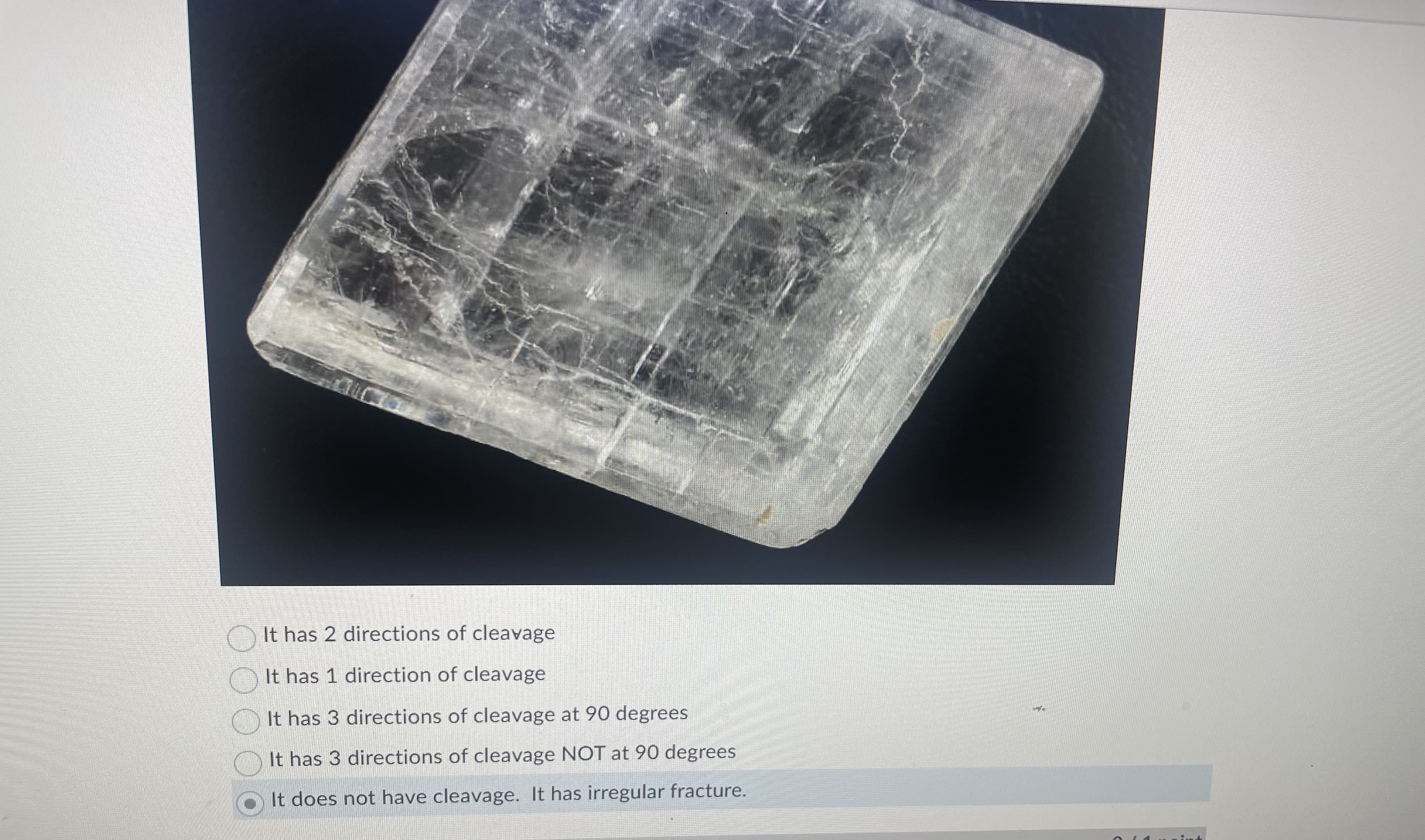 What type of cleavage does this mineral | Chegg.com