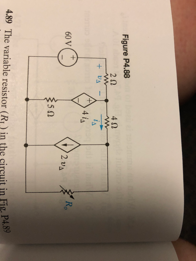 Solved 200 30 i 4.88 The variable resistor (Ro) in the | Chegg.com