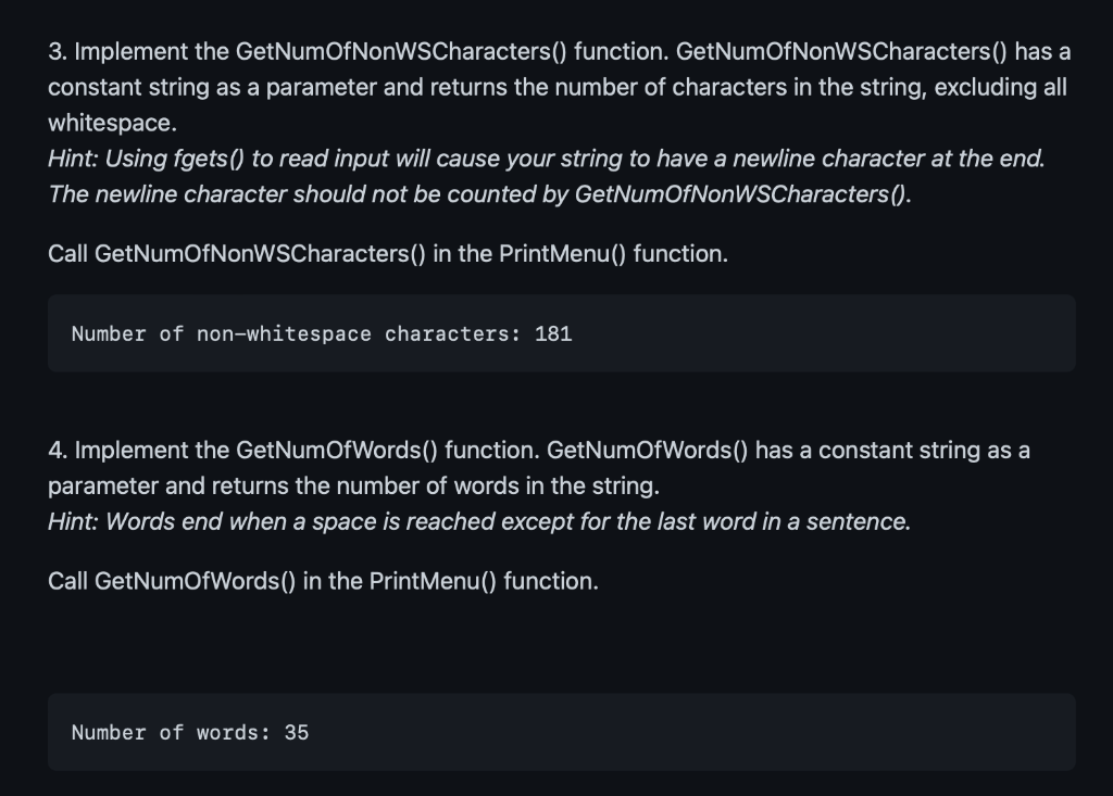 Solved 1. Prompt the user to enter a string of their | Chegg.com