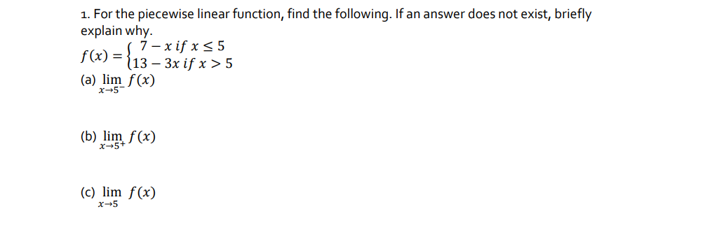 Solved 1. For the piecewise linear function, find the | Chegg.com