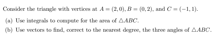 Solved Consider the triangle with vertices at | Chegg.com