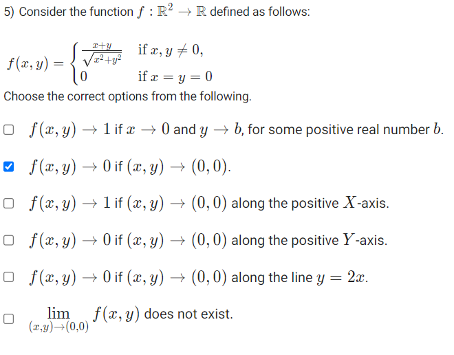 Solved 5) Consider the function f:R2→R defined as follows: | Chegg.com