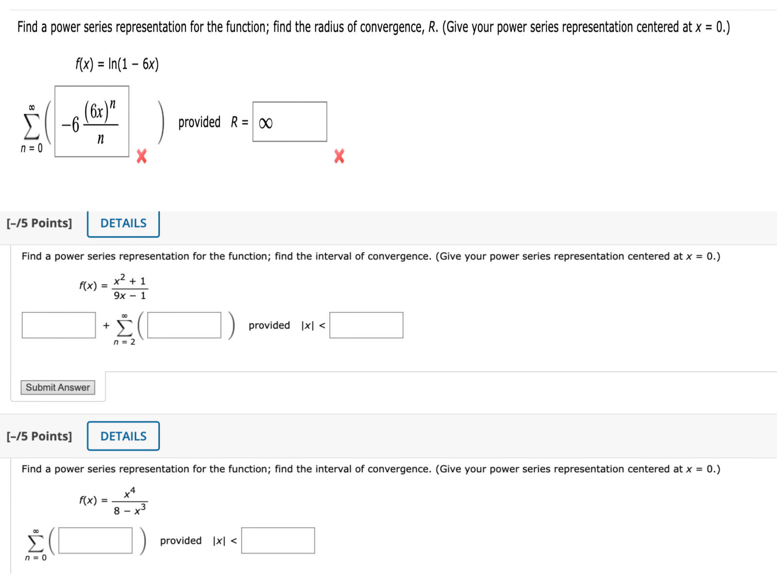Solved 1. ﻿Find a power series representation for the | Chegg.com