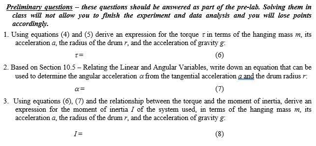 Solved R M M (1) m h Torque and Moment of Inertia The | Chegg.com