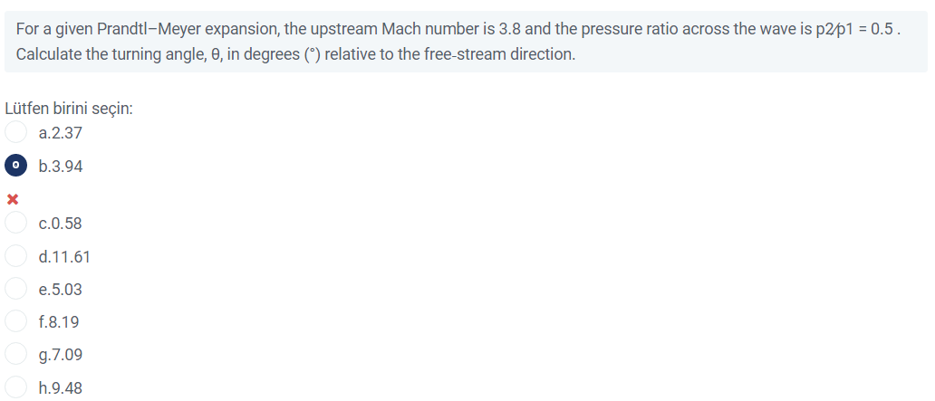Solved For a given Prandtl-Meyer expansion, the upstream | Chegg.com