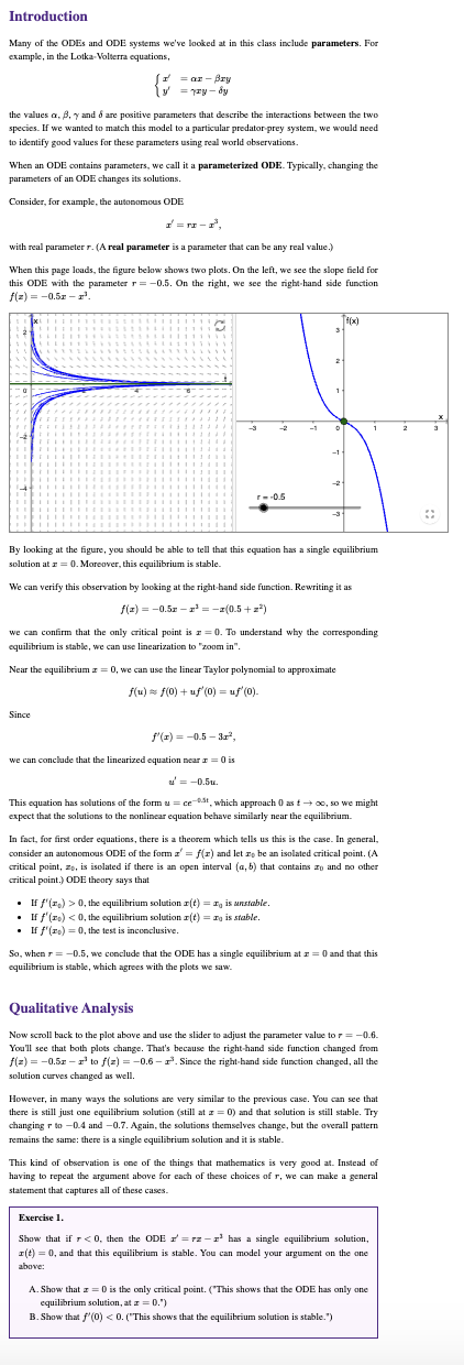 Solved IntroductionMany of the ODEs and ODE systems we've | Chegg.com
