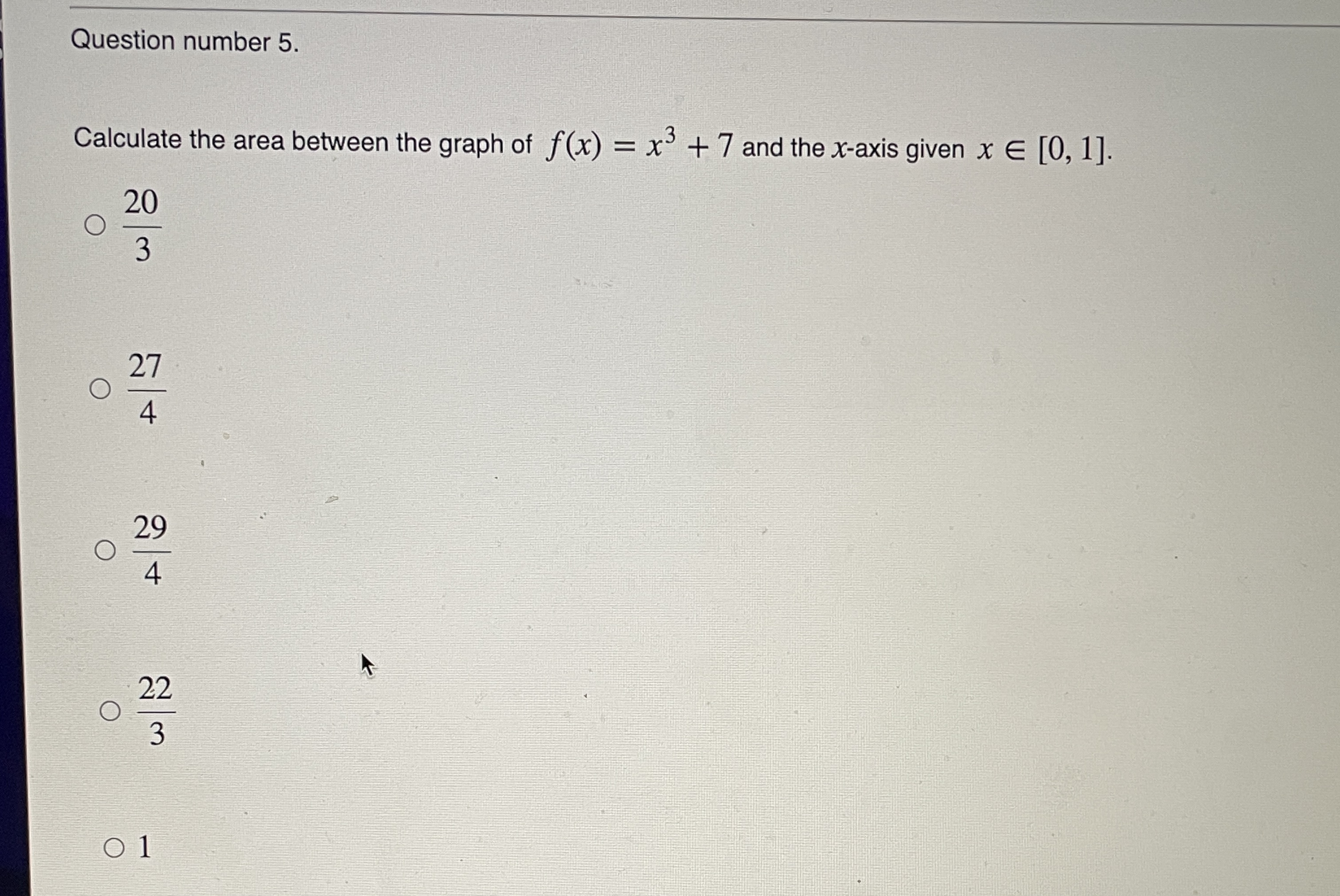 Solved Question number 5.Calculate the area between the | Chegg.com
