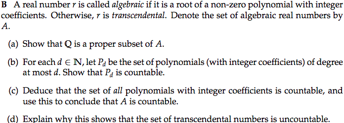 Solved B A real number r is called algebraic if it is a root | Chegg.com