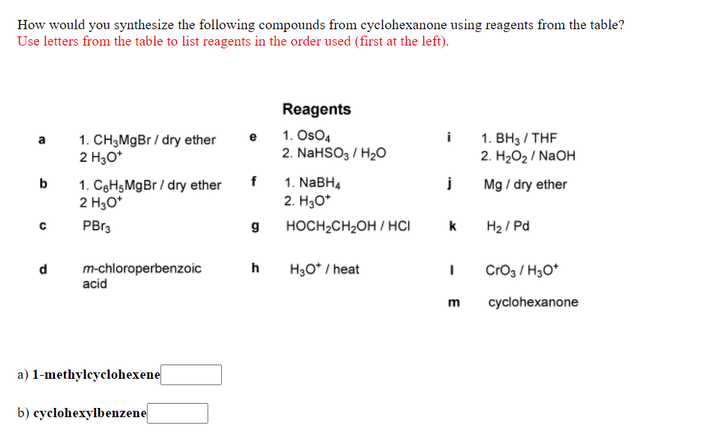 Solved How would you synthesize the following compounds from | Chegg.com