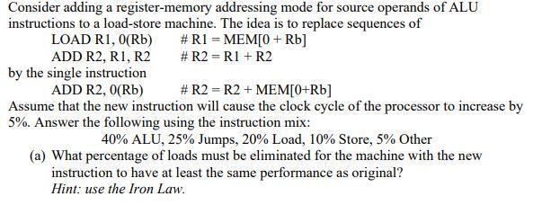 Solved MUST SHOW USING IRON LAW OF PERFORMANCE. THE ANSWER | Chegg.com