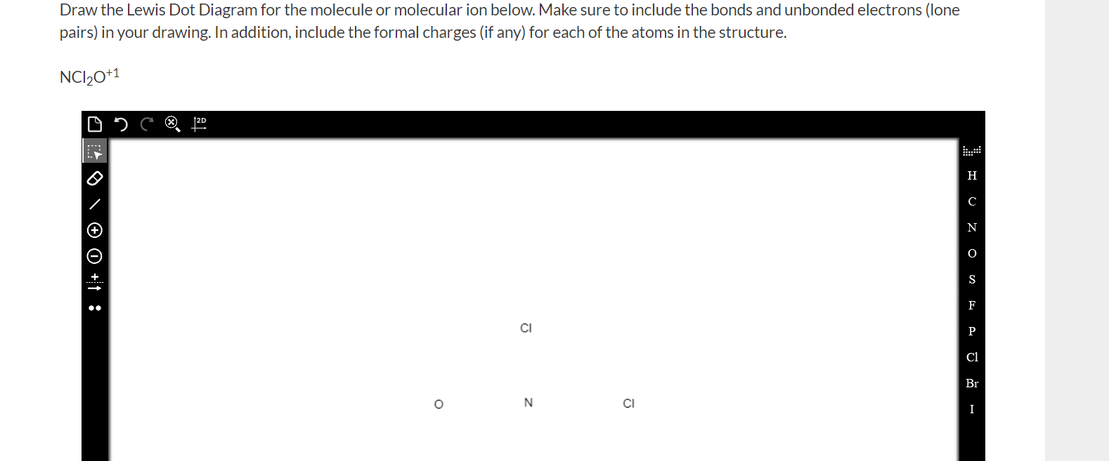 Solved Draw the Lewis Dot Diagram for the molecule or | Chegg.com