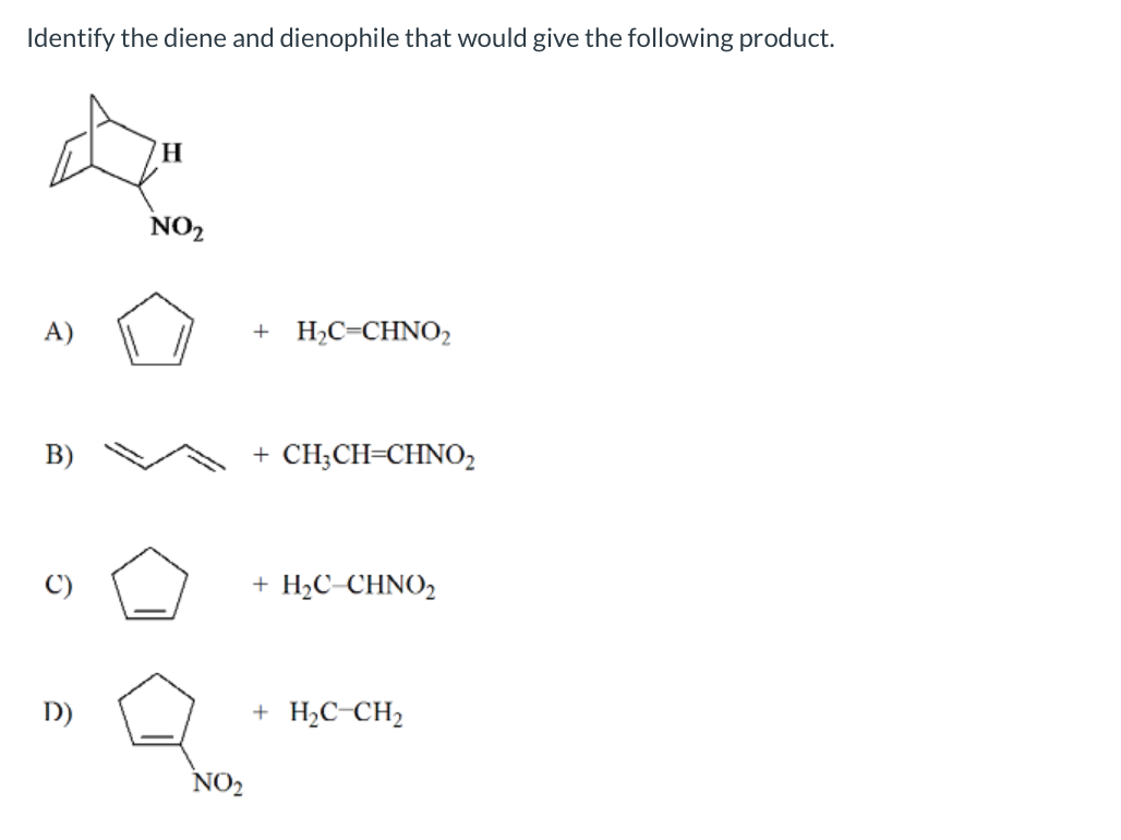 Solved Identify the diene and dienophile that would give the | Chegg.com
