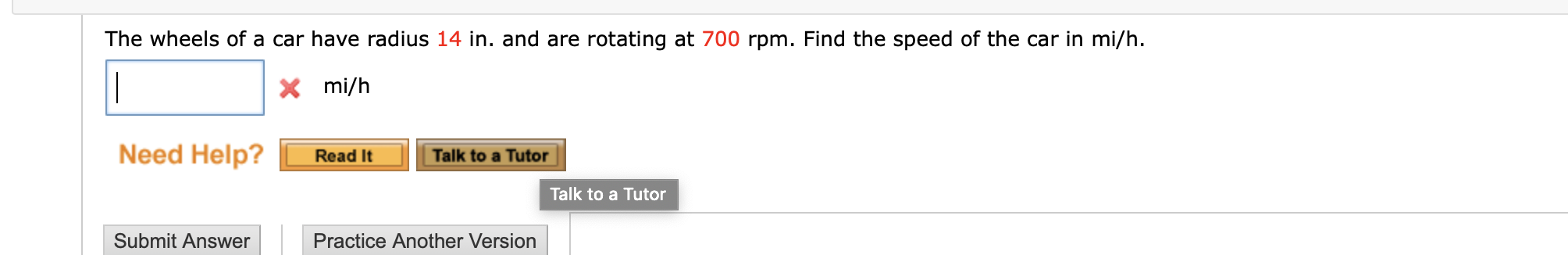 Solved The wheels of a car have radius 14 in, and are | Chegg.com