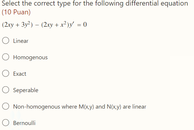 Solved Select the correct type for the following | Chegg.com