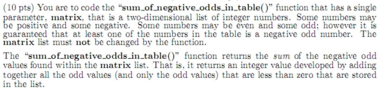 Solved (10 pts) You are to code the “sum_of | Chegg.com