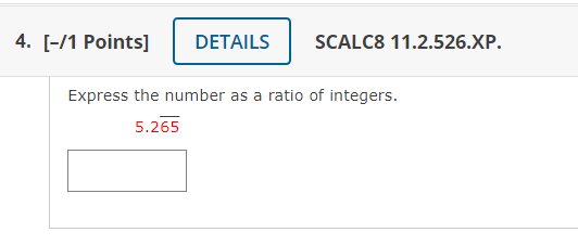 Solved Express the number as a ratio of integers. | Chegg.com
