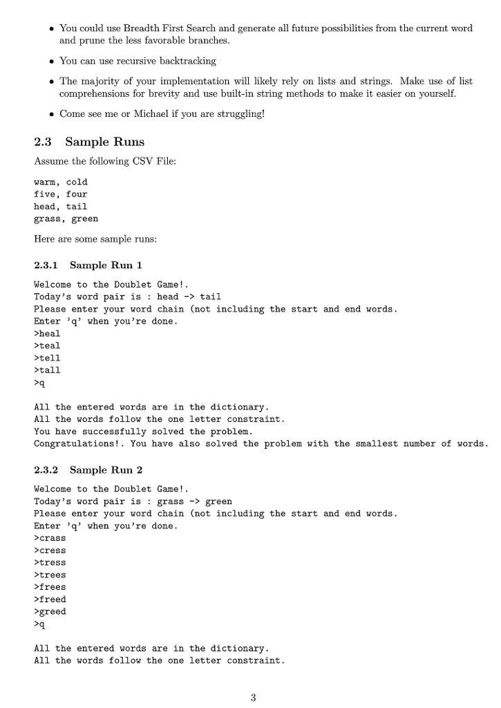 2 Specifications For this project, you are required | Chegg.com