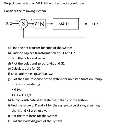 Solved Project: use python or MATLAB with handwriting | Chegg.com
