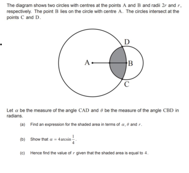 Solved The diagram shows two circles with centres at the | Chegg.com