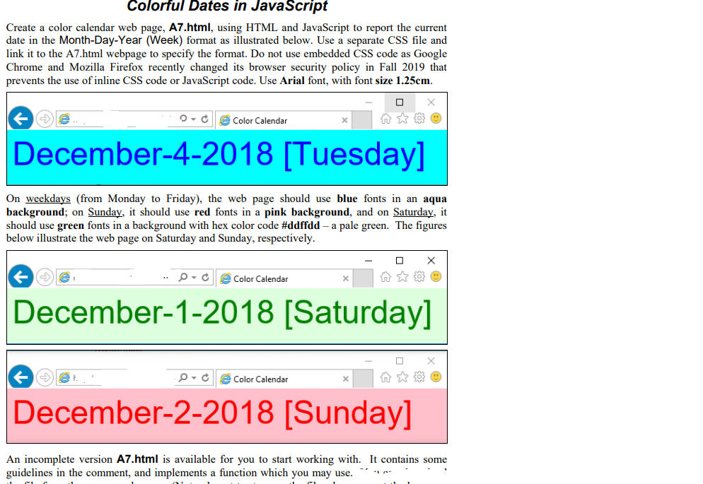 Solved And the source code for A7.html is >>>>>