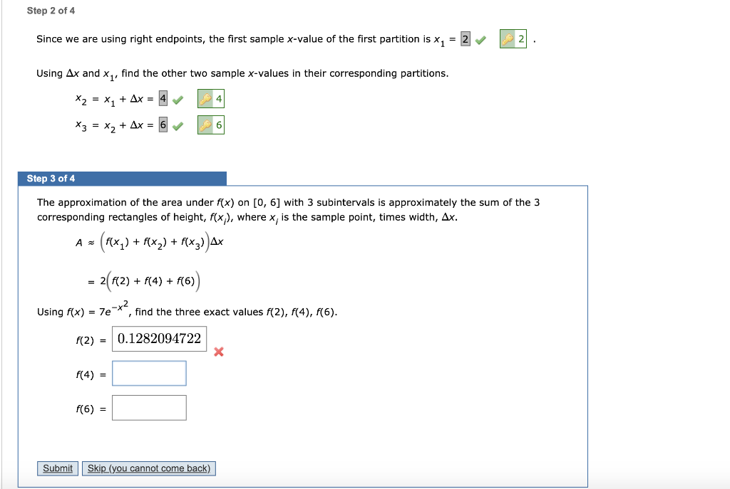 Solved Step 2 of 4 Since we are using right endpoints, the | Chegg.com