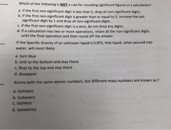 Solved Which of the following is NOT a rule for rounding | Chegg.com